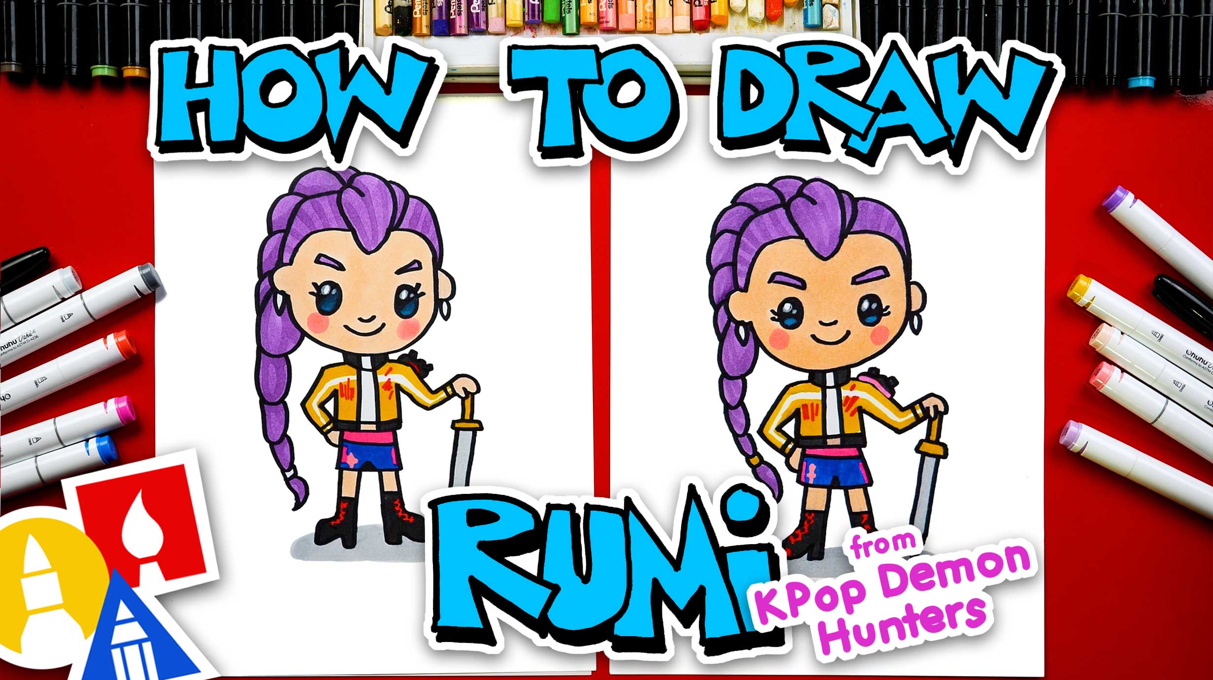 How To Draw Rumi From KPop Demon Hunters - Art For Kids Hub