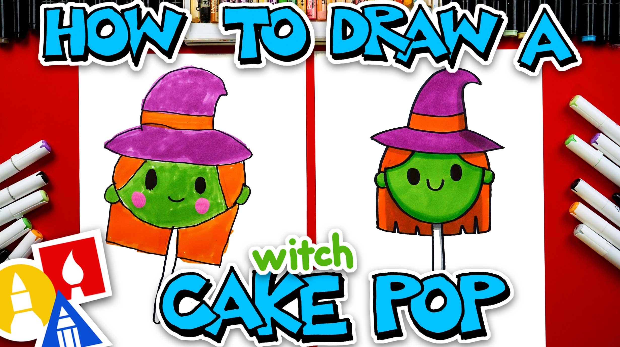 How To Draw A Witch Cake Pop - Art For Kids Hub — Free Drawing Lessons ...