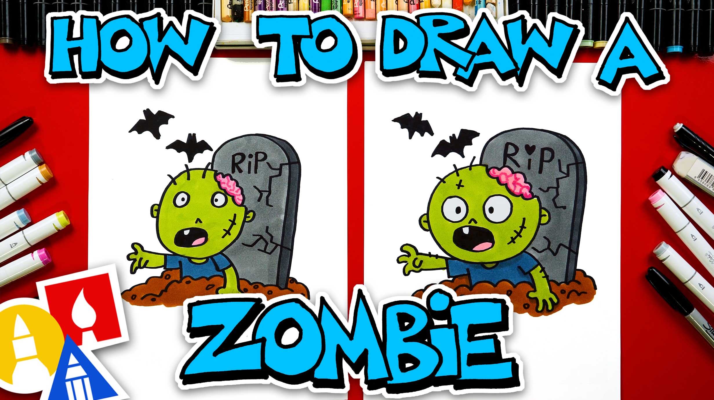 How To Draw A Zombie Coming Out Of The Ground - Art For Kids Hub — Free ...