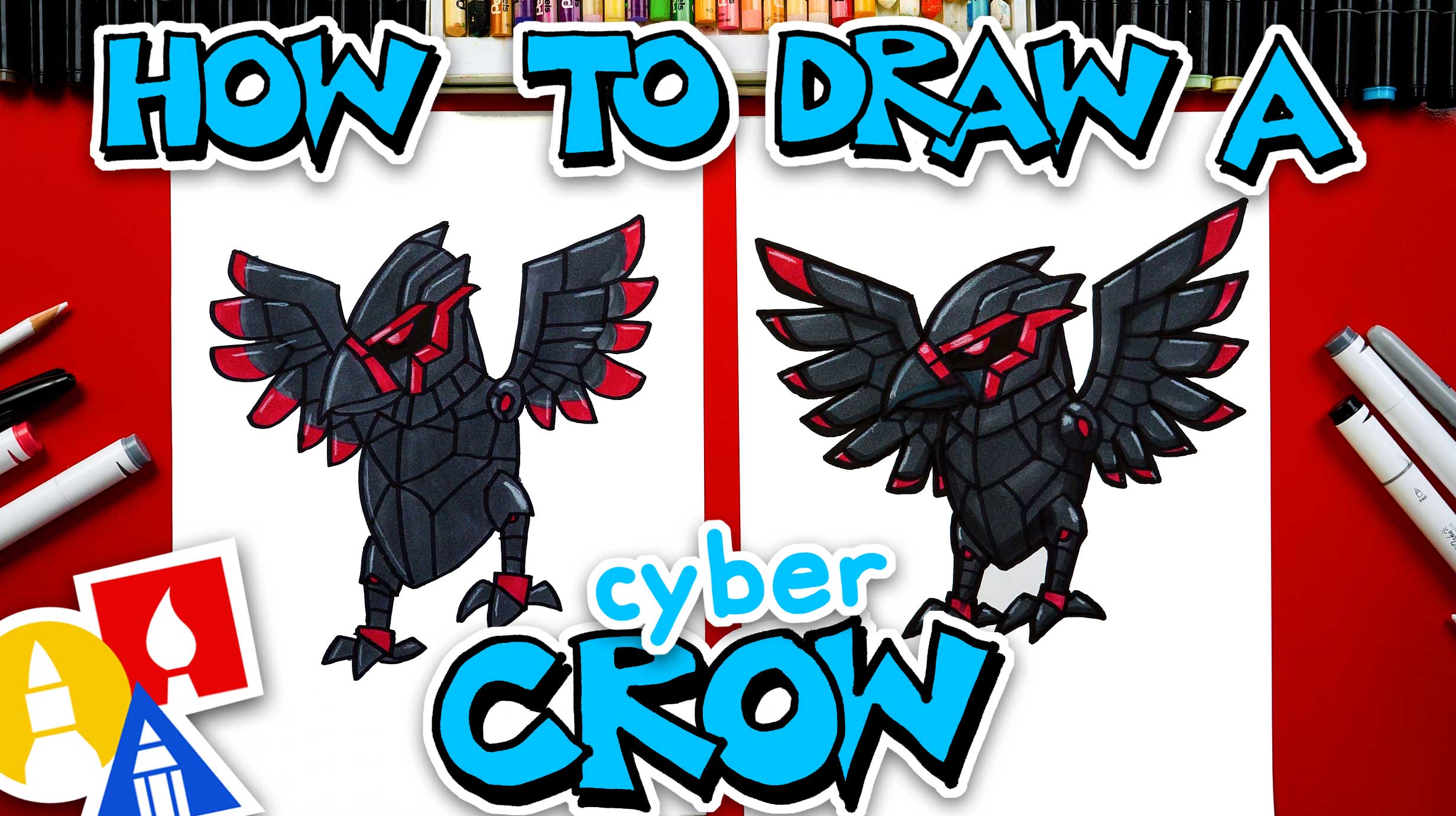 How To Draw A Cyber Crow - Art For Kids Hub — Free Drawing Lessons for ...