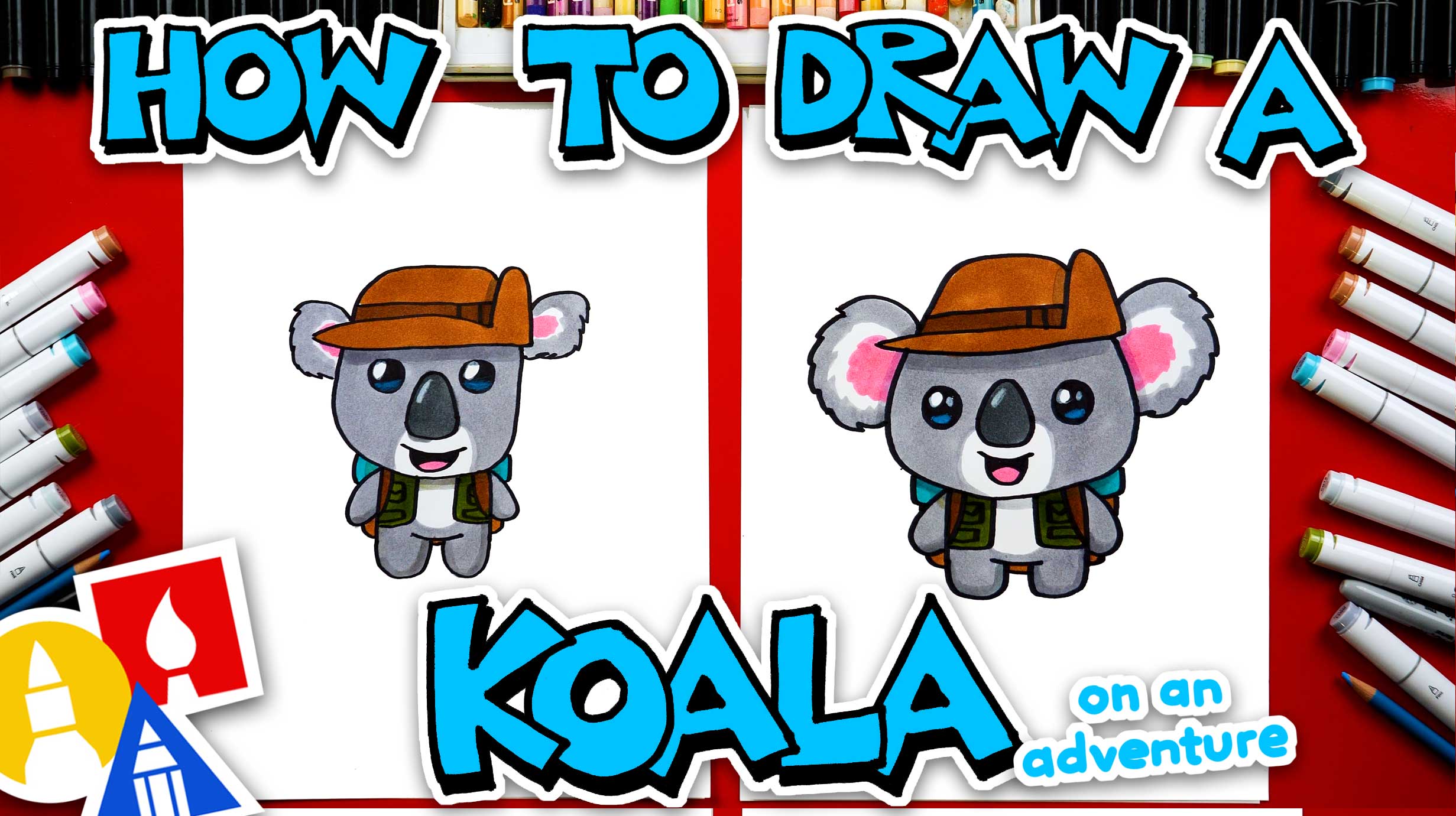 How To Draw A Koala On An Adventure - Art For Kids Hub