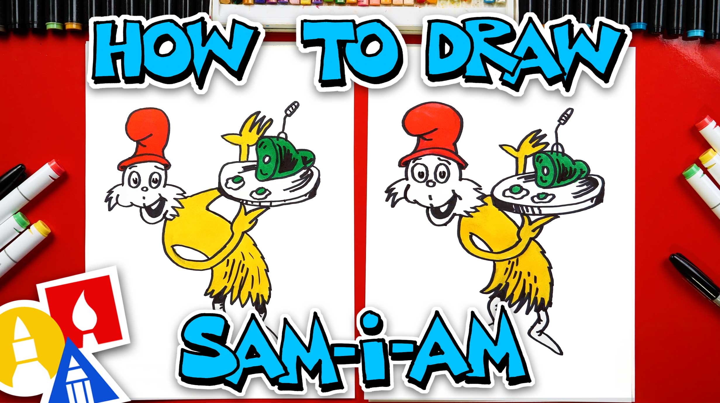 How To Draw Sam-I-Am From Green Eggs And Ham - Art For Kids Hub — Free ...