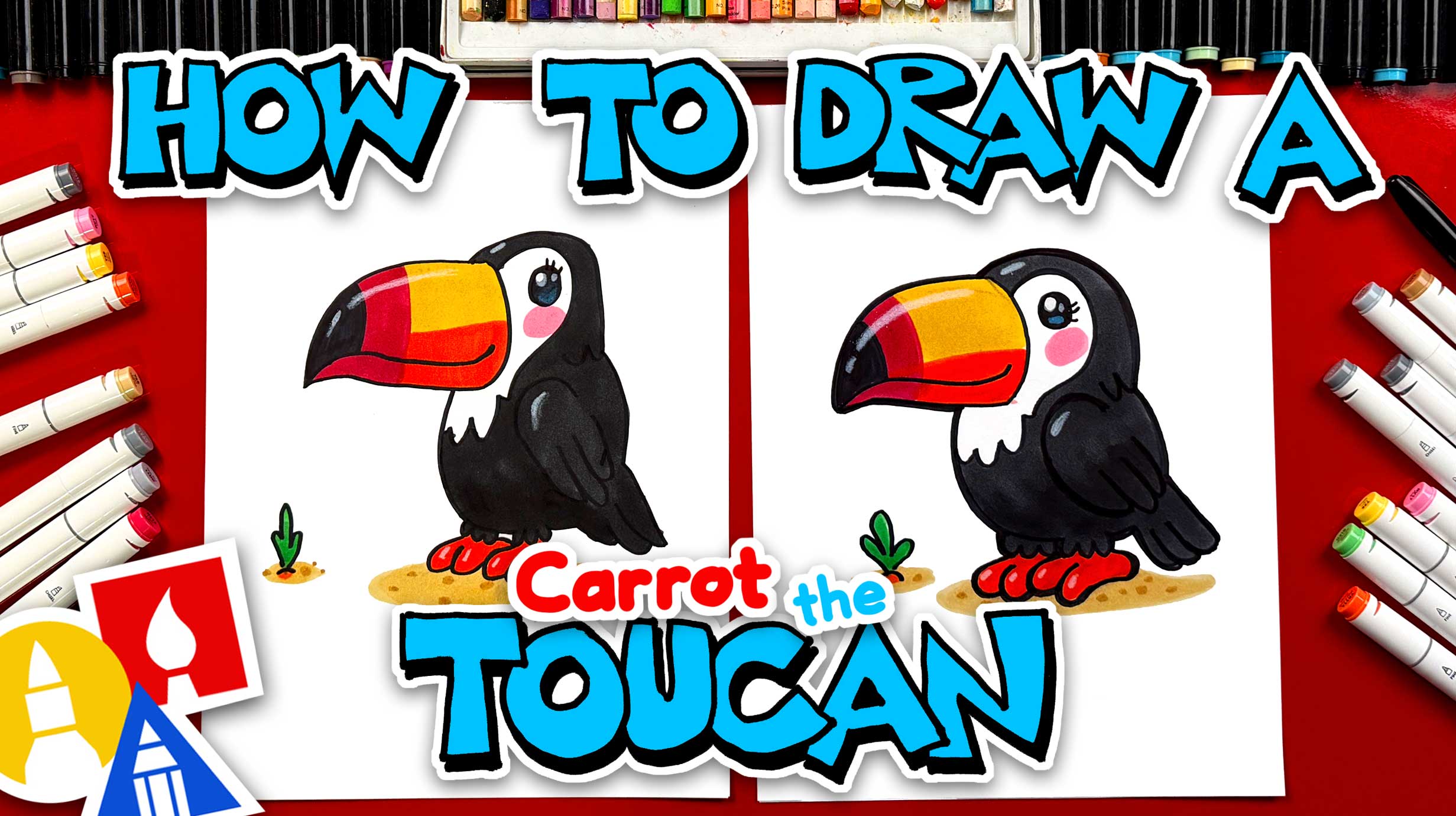 How To Draw Carrot The Toucan - Art For Kids Hub — Free Drawing Lessons ...
