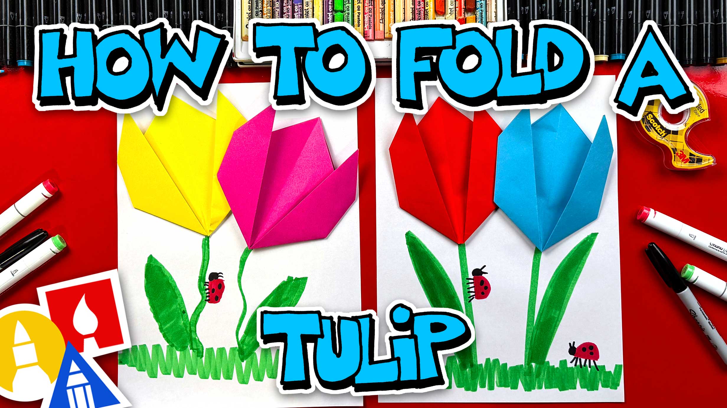How To Fold A Tulip Paper Craft - Art For Kids Hub — Free Drawing ...